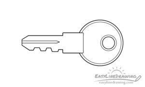 How to Draw a Key Step by Step - EasyLineDrawing