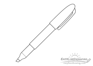 How to Draw a Marker Step by Step - EasyLineDrawing