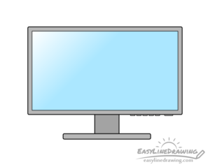 How to Draw a Monitor Step by Step - EasyLineDrawing