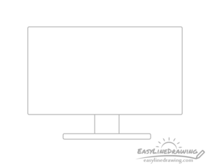 How to Draw a Monitor Step by Step - EasyLineDrawing