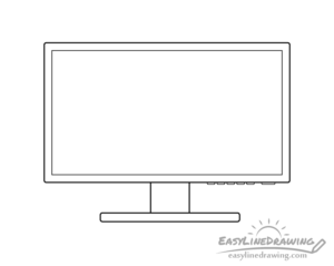 How to Draw a Monitor Step by Step - EasyLineDrawing