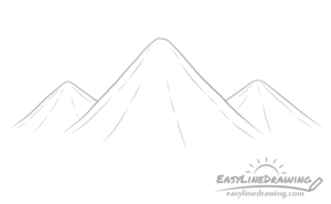 How to Draw Mountains Step by Step - EasyLineDrawing