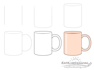 How to Draw a Mug Step by Step - EasyLineDrawing