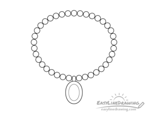 How to Draw a Necklace Step by Step - EasyLineDrawing