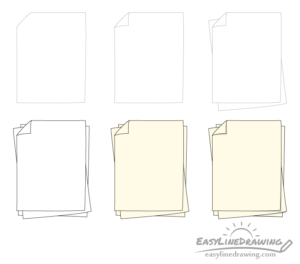 How to Draw Paper Step by Step - EasyLineDrawing