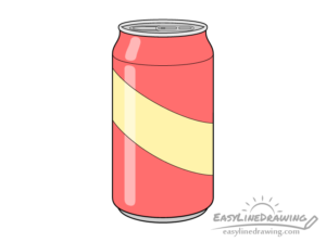How to Draw a Can of Pop Step by Step - EasyLineDrawing