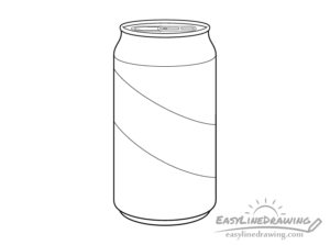 How to Draw a Can of Pop Step by Step - EasyLineDrawing