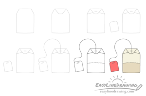 How to Draw a Tea Bag Step by Step - EasyLineDrawing