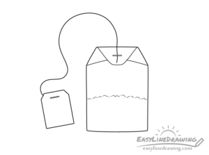 How to Draw a Tea Bag Step by Step - EasyLineDrawing