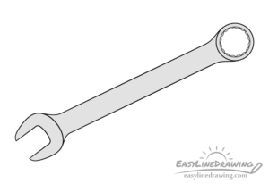 How to Draw a Wrench Step by Step - EasyLineDrawing