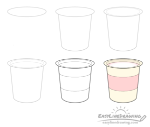 How to Draw a Yogurt Step by Step - EasyLineDrawing