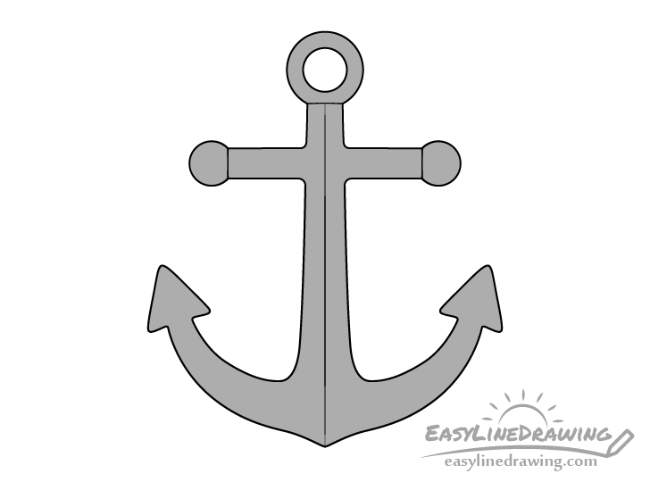 How to Draw an Anchor Step by Step - EasyLineDrawing How to Draw an Anchor Step by Step - EasyLineDrawing