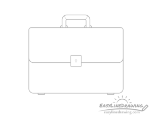 How to Draw a Briefcase in Six Steps - EasyLineDrawing