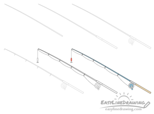 How to Draw a Fishing Pole Step by Step - EasyLineDrawing