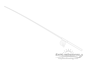 How to Draw a Fishing Pole Step by Step - EasyLineDrawing
