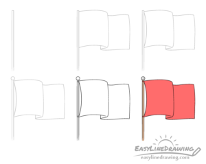 How to Draw a Flag Step by Step - EasyLineDrawing
