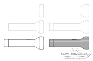 How to Draw a Flashlight Step by Step - EasyLineDrawing