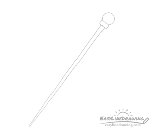 How to Draw a Magic Staff Step by Step - EasyLineDrawing