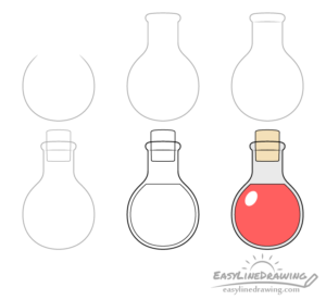 How to Draw a Potion Step by Step - EasyLineDrawing