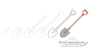 How to Draw a Shovel Step by Step - EasyLineDrawing
