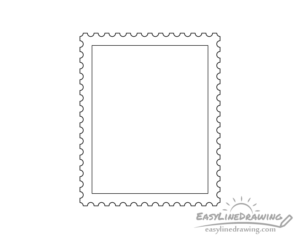 How to Draw a Stamp Step by Step - EasyLineDrawing