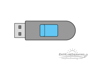 How to Draw a USB Stick Step by Step - EasyLineDrawing