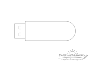 How to Draw a USB Stick Step by Step - EasyLineDrawing