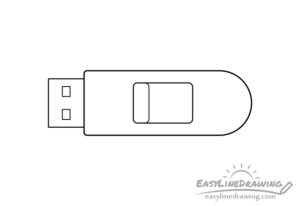 How to Draw a USB Stick Step by Step - EasyLineDrawing