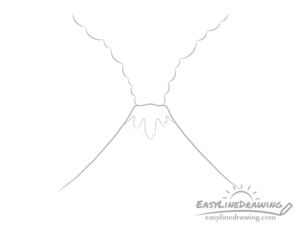How to Draw a Volcano Step by Step - EasyLineDrawing