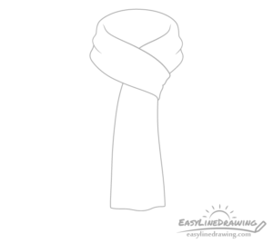 How to Draw a Scarf Step by Step - EasyLineDrawing