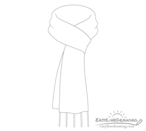 How to Draw a Scarf Step by Step - EasyLineDrawing