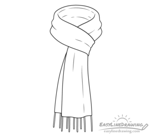 How to Draw a Scarf Step by Step - EasyLineDrawing
