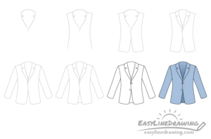 How to Draw a Suit Step by Step - EasyLineDrawing