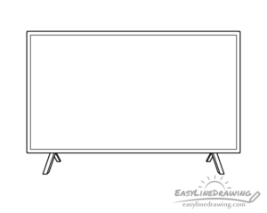 How to Draw a Television Step by Step - EasyLineDrawing