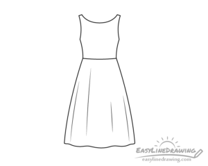How to Draw a Dress Step by Step - EasyLineDrawing