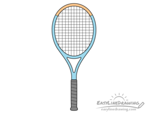 How to Draw a Tennis Racket Step by Step - EasyLineDrawing