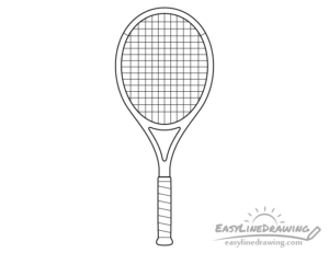 How to Draw a Tennis Racket Step by Step - EasyLineDrawing