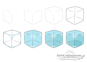 How to Draw an Ice Cube Step by Step - EasyLineDrawing