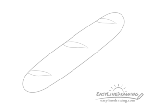 How to Draw a Baguette (French Bread) Step by Step - EasyLineDrawing