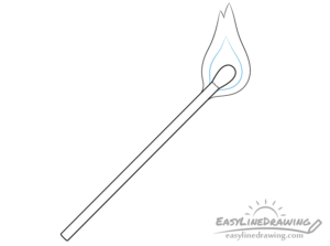 How to Draw a Match Step by Step - EasyLineDrawing