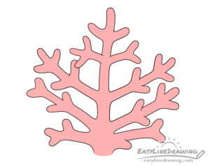 How to Draw Coral Step by Step - EasyLineDrawing
