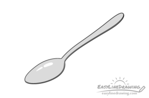 How to Draw a Spoon in 6 Easy Steps - EasyLineDrawing