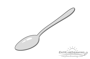 How to Draw a Spoon in 6 Easy Steps - EasyLineDrawing
