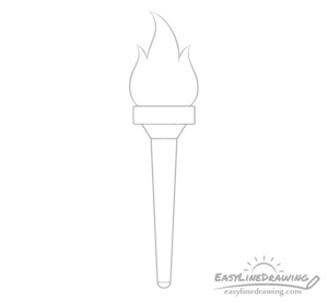 How to Draw a Torch Step by Step - EasyLineDrawing