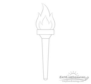 How to Draw a Torch Step by Step - EasyLineDrawing