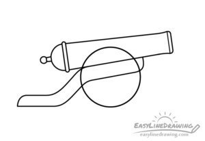 How to Draw a Cannon Step by Step - EasyLineDrawing