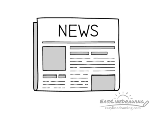 How to Draw a Newspaper Step by Step - EasyLineDrawing
