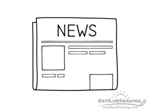 How to Draw a Newspaper Step by Step - EasyLineDrawing