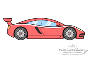 How to Draw a Sports Car (12 Steps) - EasyLineDrawing