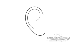 How to Draw an Ear Step by Step (Easy) - EasyLineDrawing